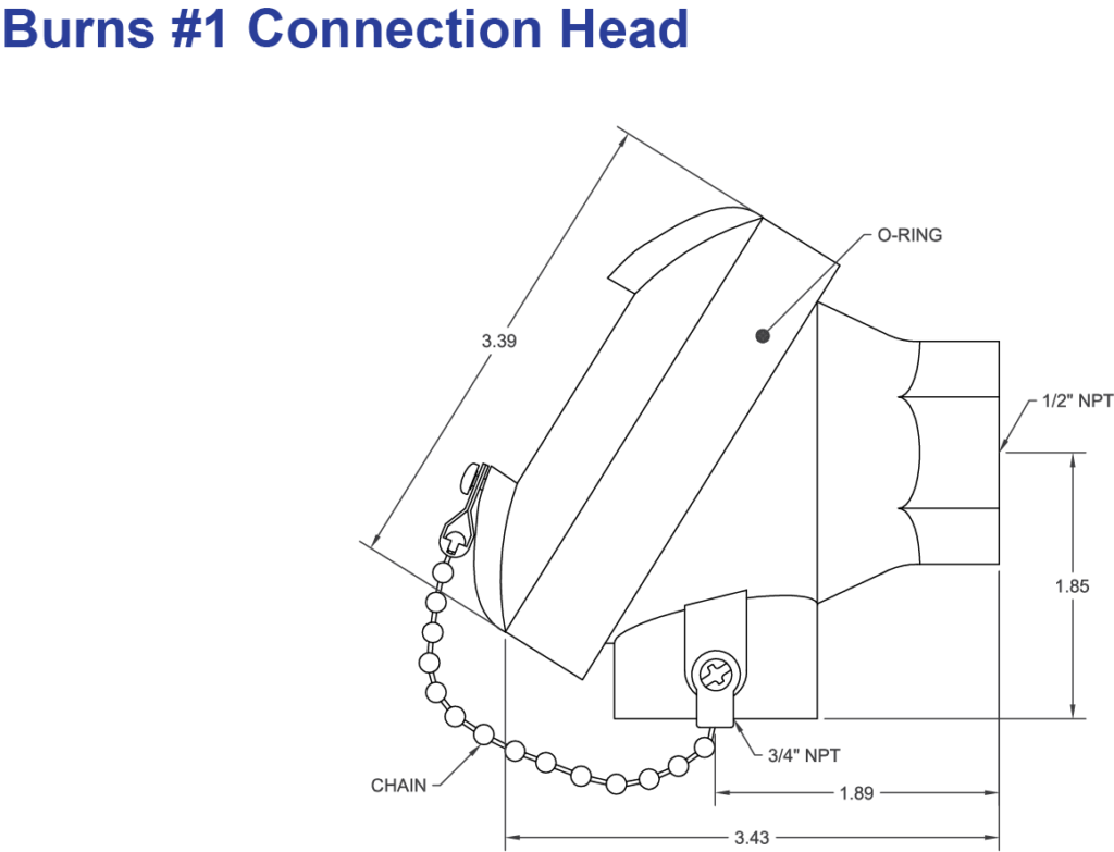 Burns 1C Cast Iron RTD/Thermocouple Connection Head